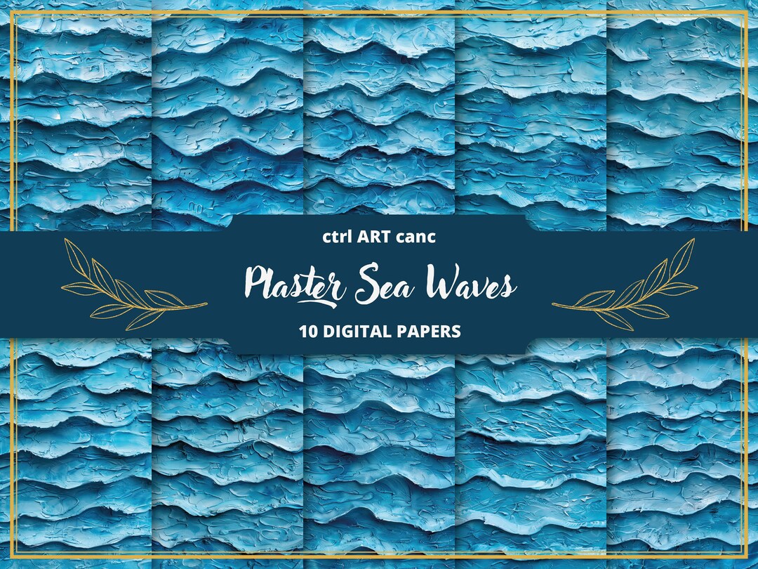 Sea Waves Blue Printable Paper Decor Blue Paint Waves Digital Paper ...