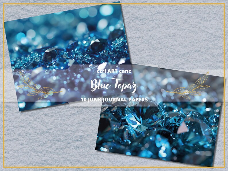 Blue Diamond Digital Paper Kit Blue Printable Paper Junk Journal Kit ...