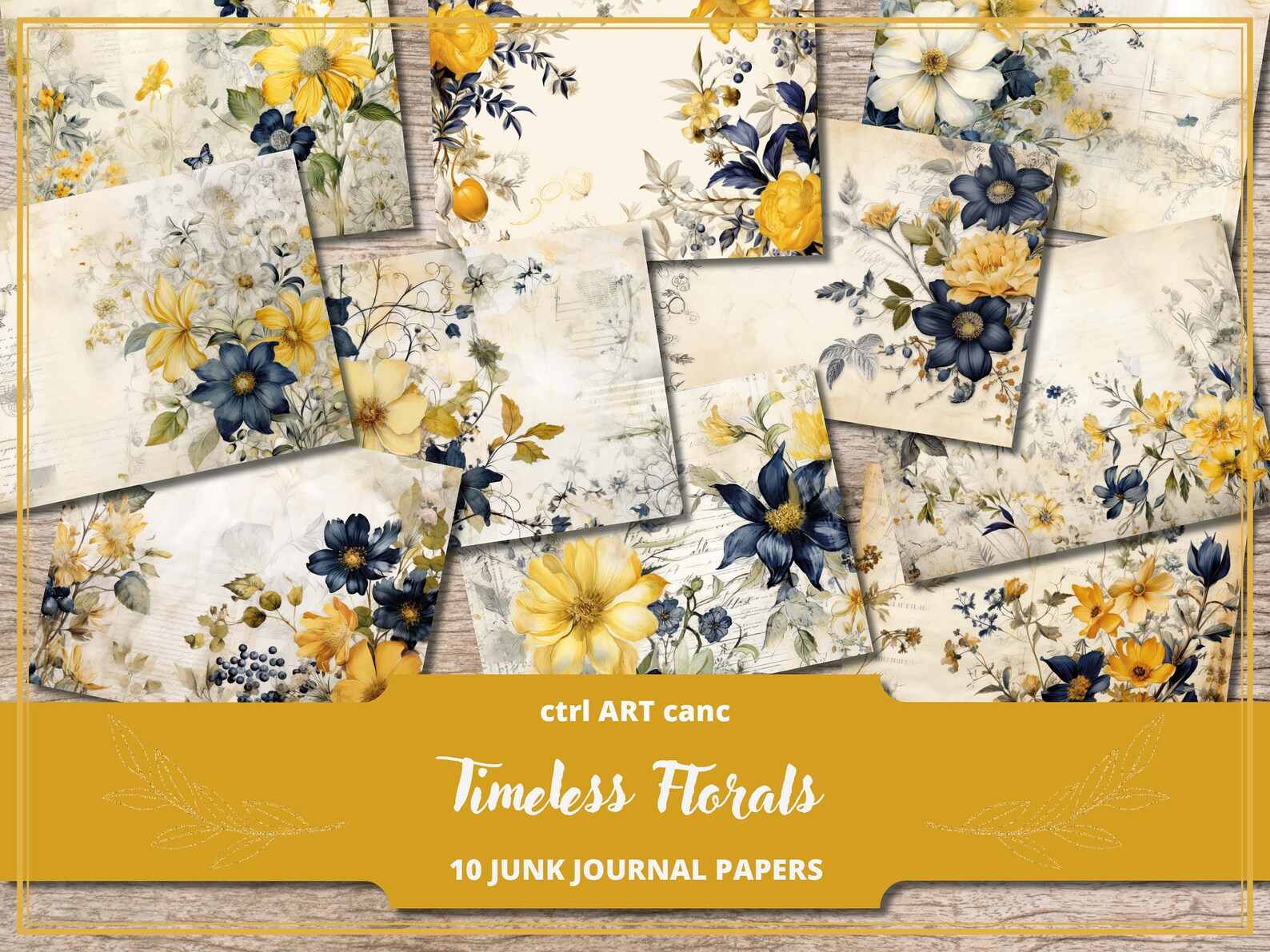 Floral Junk Journal Kit: Printable Scrapbook Paper (digital Kit) - Etsy