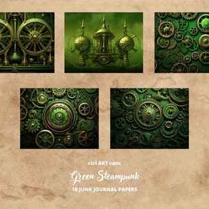 Steampunk Background Green Steampunk Digital Paper Instant Download ...
