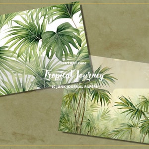 Tropical Journal Page Plants Paper Travel Journal Paper Printable ...
