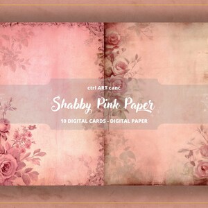Shabby Pink Printable Paper for Journal Tattered Paper for Journal Kit ...
