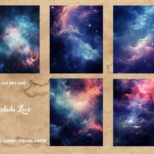 Nebula Digital Paper Printable Stars Paper Galaxy Printable Night Sky ...