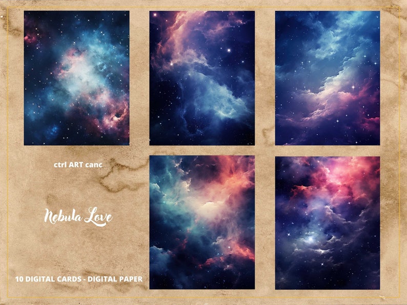 Nebula Digital Paper: Galaxy Stars Printable for Scrapbooking (digital ...