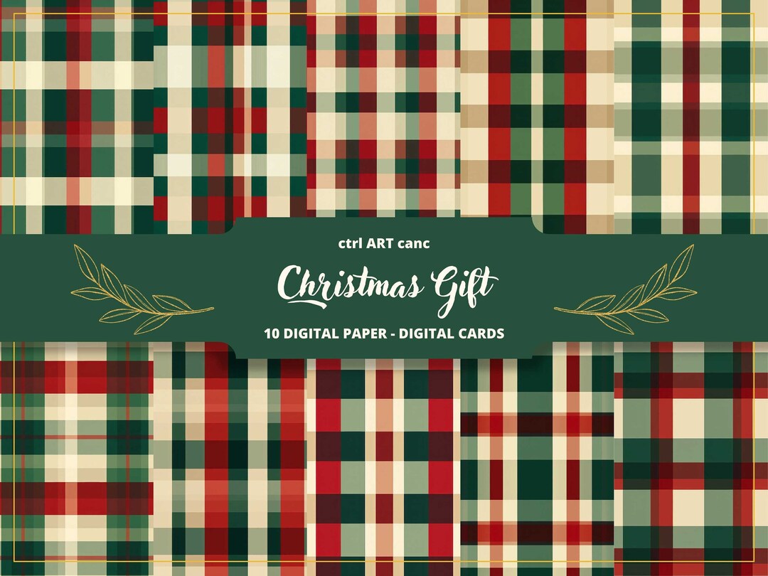 Christmas Plaid Digital Paper: Scrapbook & Journal (digital Download ...