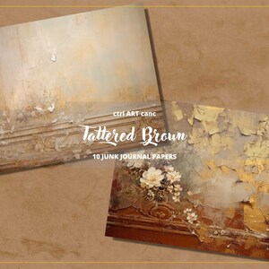 Tattered Brown Digital Paper Brown Journal Paper for Junk Journal ...