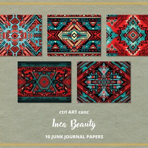 Aztec Maya Pattern Digital Paper: Inca Journal Kit (digital Download ...