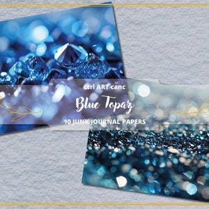 Blue Diamond Digital Paper Kit Blue Printable Paper Junk Journal Kit ...