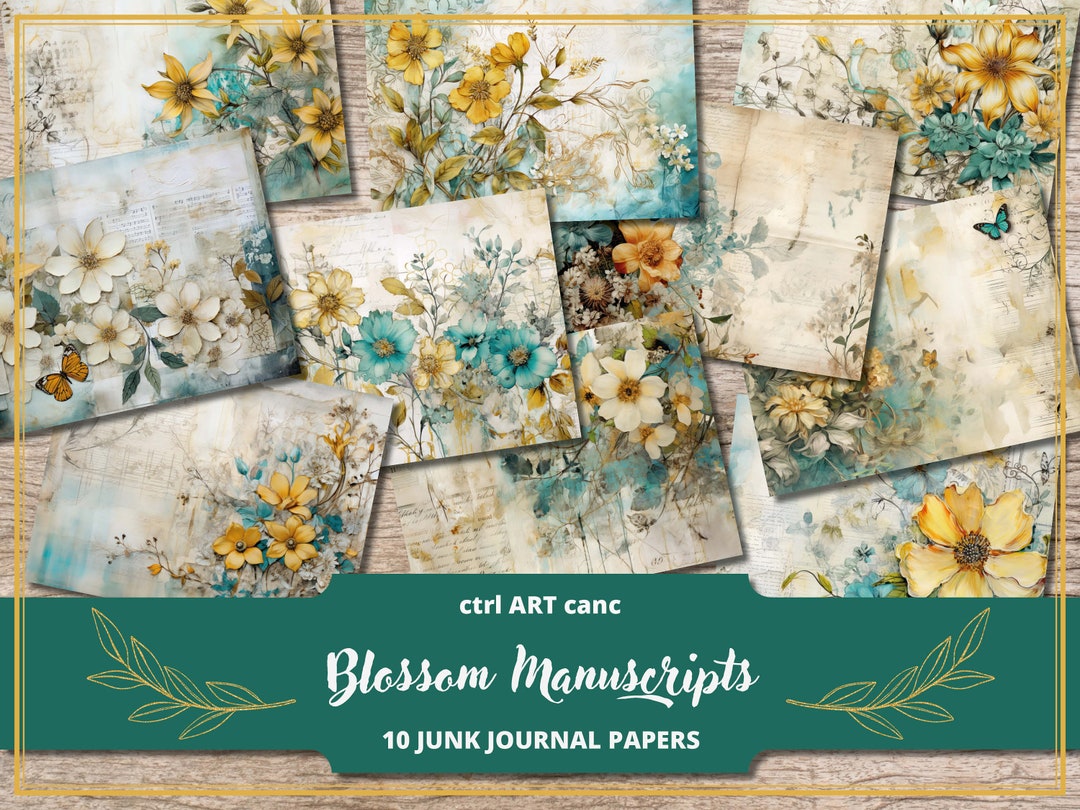 Floral Junk Journal Kit Paper Decor Scrapbook Kit Digital Paper ...