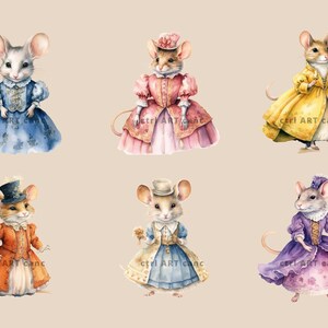 Victorian Mouse Watercolor Clipart, Victorian Mouse Clipart ...