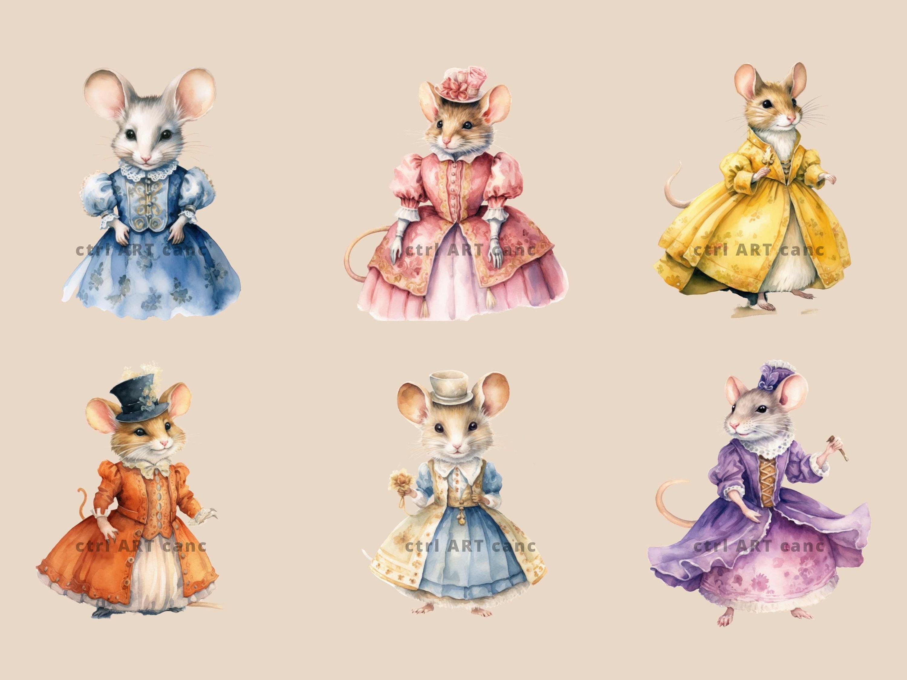 Victorian Mouse Watercolor Clipart Victorian Mouse Clipart - Etsy