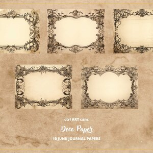 Vintage Paper Frame Junk Journal Paper Scrapbook Paper Floral Frame ...