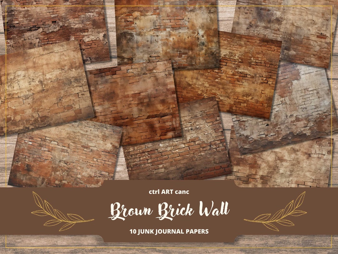 Brick Wall Texture Junk Journal Paper Brown Scrapbook Digital Paper for ...
