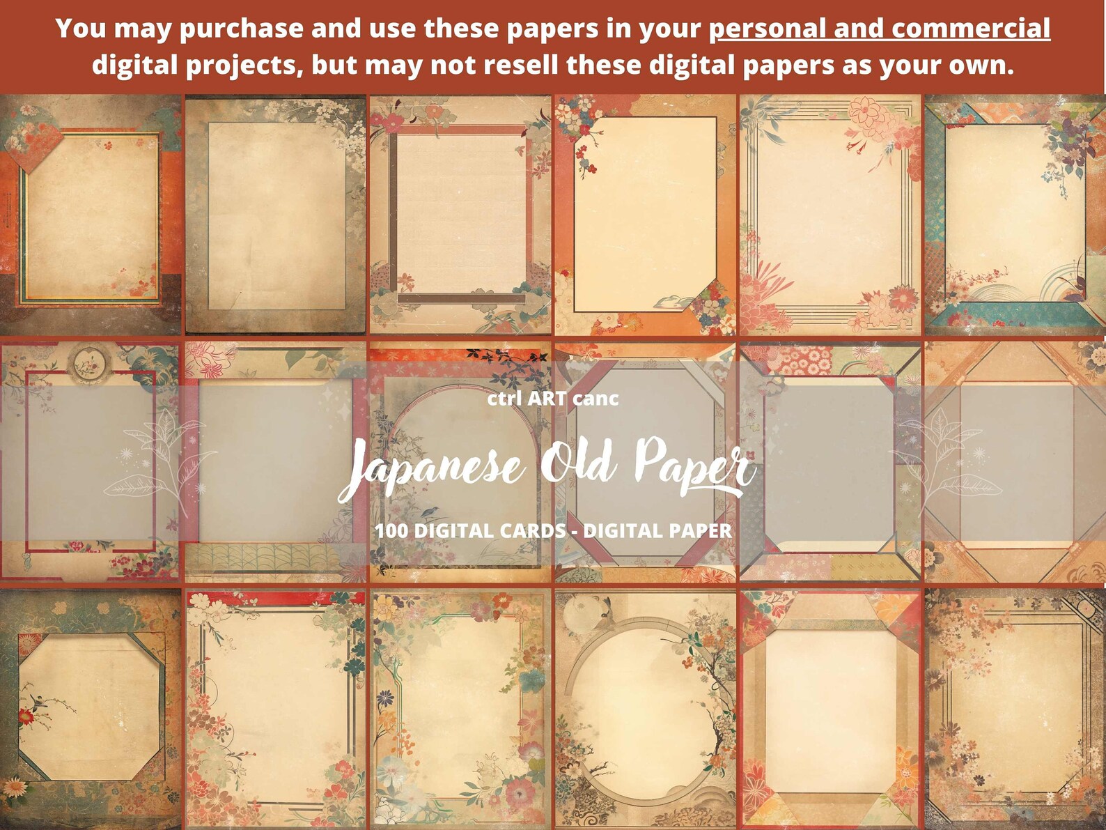 100 Japanese Vintage Paper Japanese Style Japanese Old - Etsy