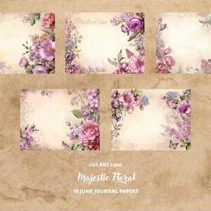 Floral Junk Journal Kit Printable Paper for Scrapbook Kit Digital ...