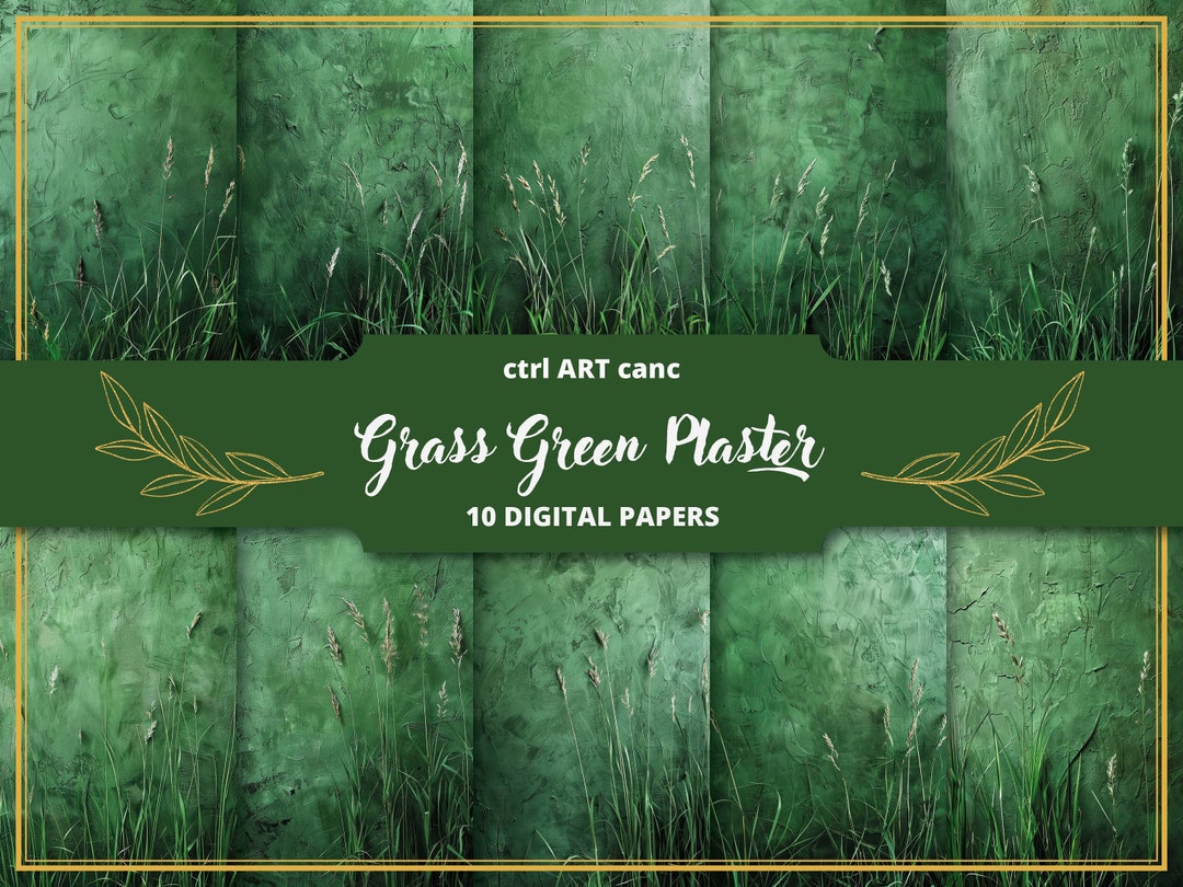 Green Grass Decor Paper Green Digital Printable Paper Green Journal Kit ...