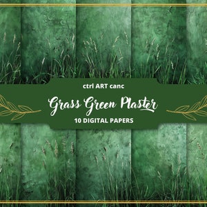 Green Grass Decor Paper Green Digital Printable Paper Green Journal Kit ...
