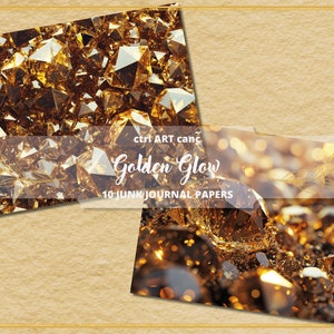 Gold Diamond Digital Paper Kit Gold Printable Paper Junk Journal Kit ...