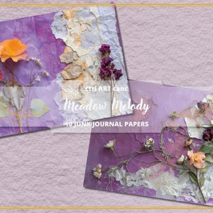 Floral Purple Collage Journal Kit Abstract Lace Background Floral ...