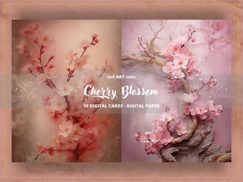 Cherry Blossom Digital Paper: Sakura Scrapbook Kit (JPEG Files) - Etsy