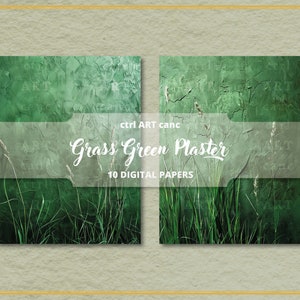 Green Grass Decor Paper Green Digital Printable Paper Green Journal Kit ...