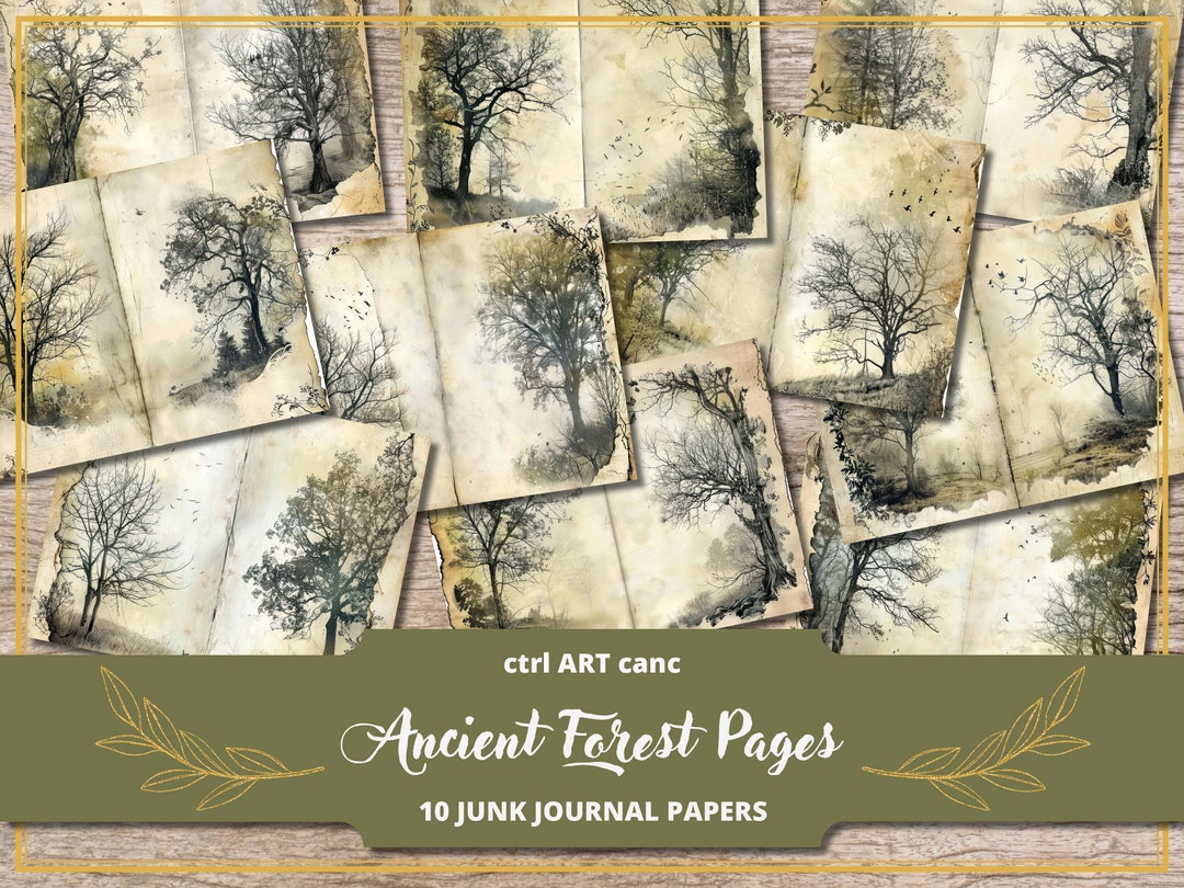 Tree Junk Journal Kit Tree Scrapbook Kit Forest Journal Paper Double ...