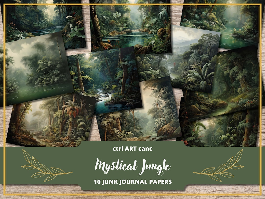 Jungle Junk Journal Kit: Forest Scrapbook Paper (digital Download) - Etsy