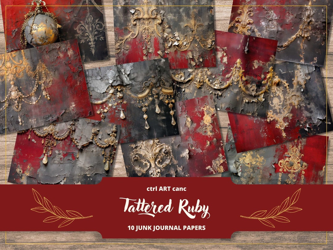 Tattered Gray Digital Paper Gray Journal Paper for Junk Journal ...