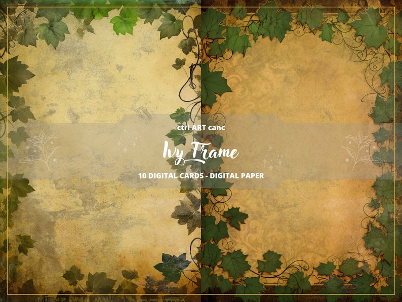 10 Ivy Digital Paper Old Paper Ivy Frame Ivy Digital Paper - Etsy Australia