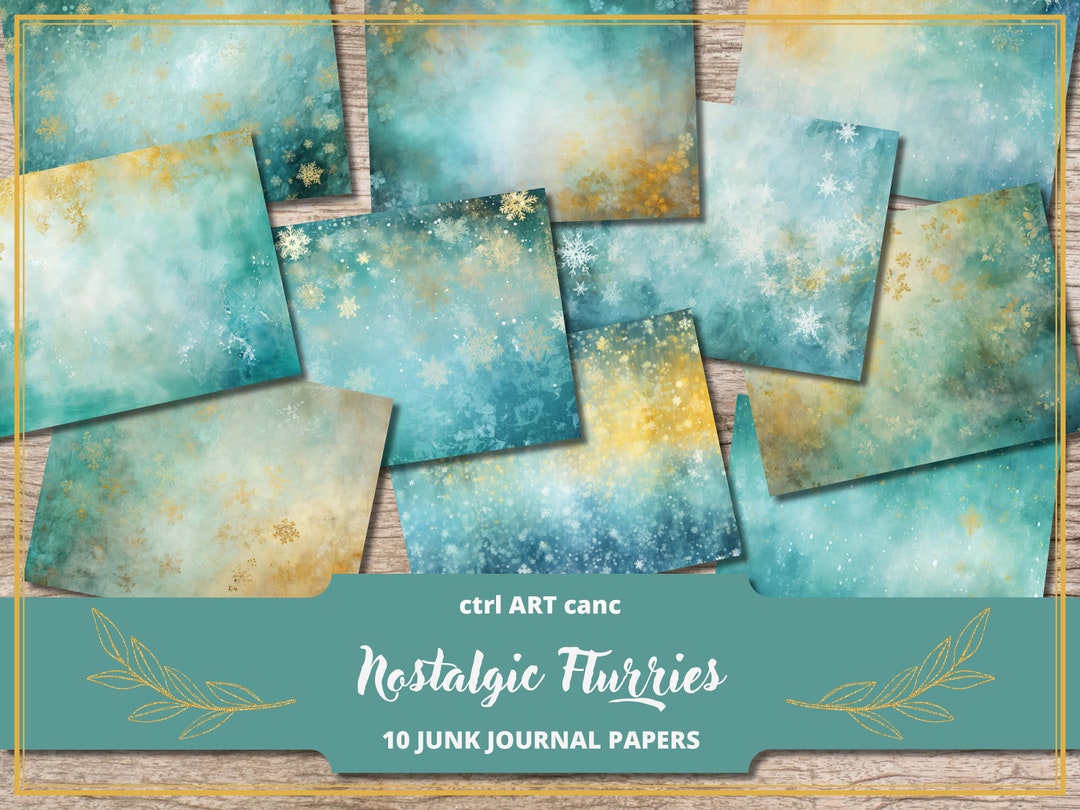 Snow Junk Journal Kit Snowflake Paper Christmas Scrapbook Kit Snowflake ...