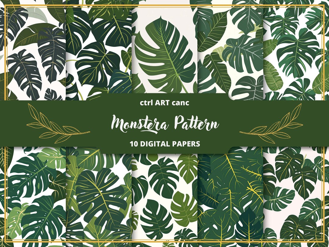 Monstera Digital Paper Monstera Seamless Background Monstera Pattern ...