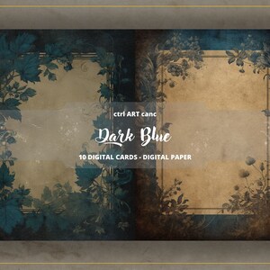10 Dark Blue Printable, Dark Blue Digital Paper, Journal Page, Letter ...
