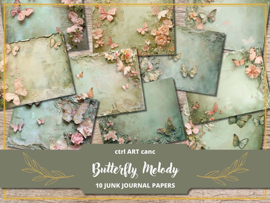 Butterfly Junk Journal Kit Butterfly Scrapbook Kit Butterflies Digital ...