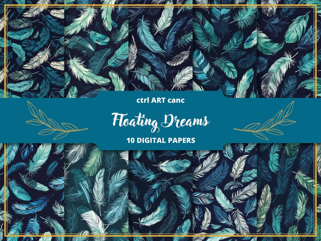 Feathers Digital Paper Feathers Printable Feathers Pattern Feathers ...