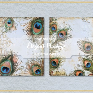 Peacock Vintage Digital Paper Kit Junk Journal Kit Scrapbook Kit ...