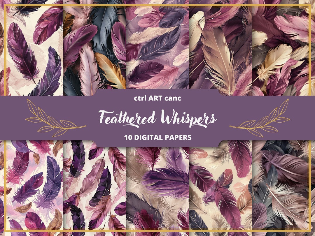 Feathers Digital Paper Feathers Printable Feathers Pattern Feathers ...