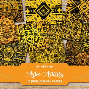 Aztec Digital Paper Maya Journal Kit Inca Printable Paper Maya ...