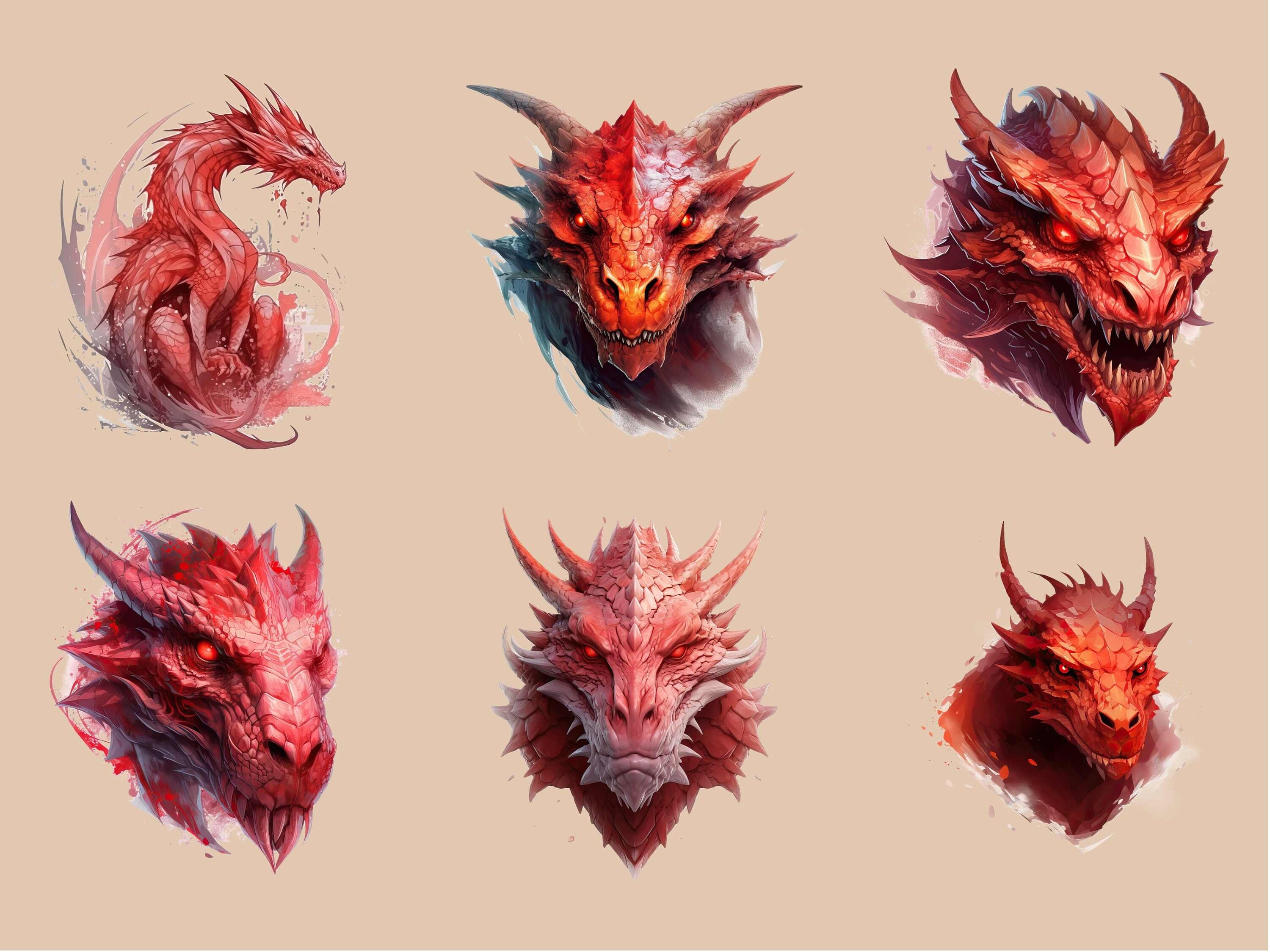 30 Red Dragon Clip Art Dragon Clipart Fantasy Clipart - Etsy Canada