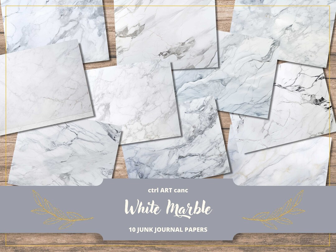 White Marble Digital Paper Marble Printable Paper for Junk Journal ...