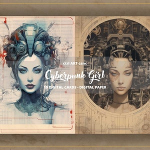 Cyberpunk Girl Digital Paper, Cyberpunk Printable, Anime Cyberpunk ...