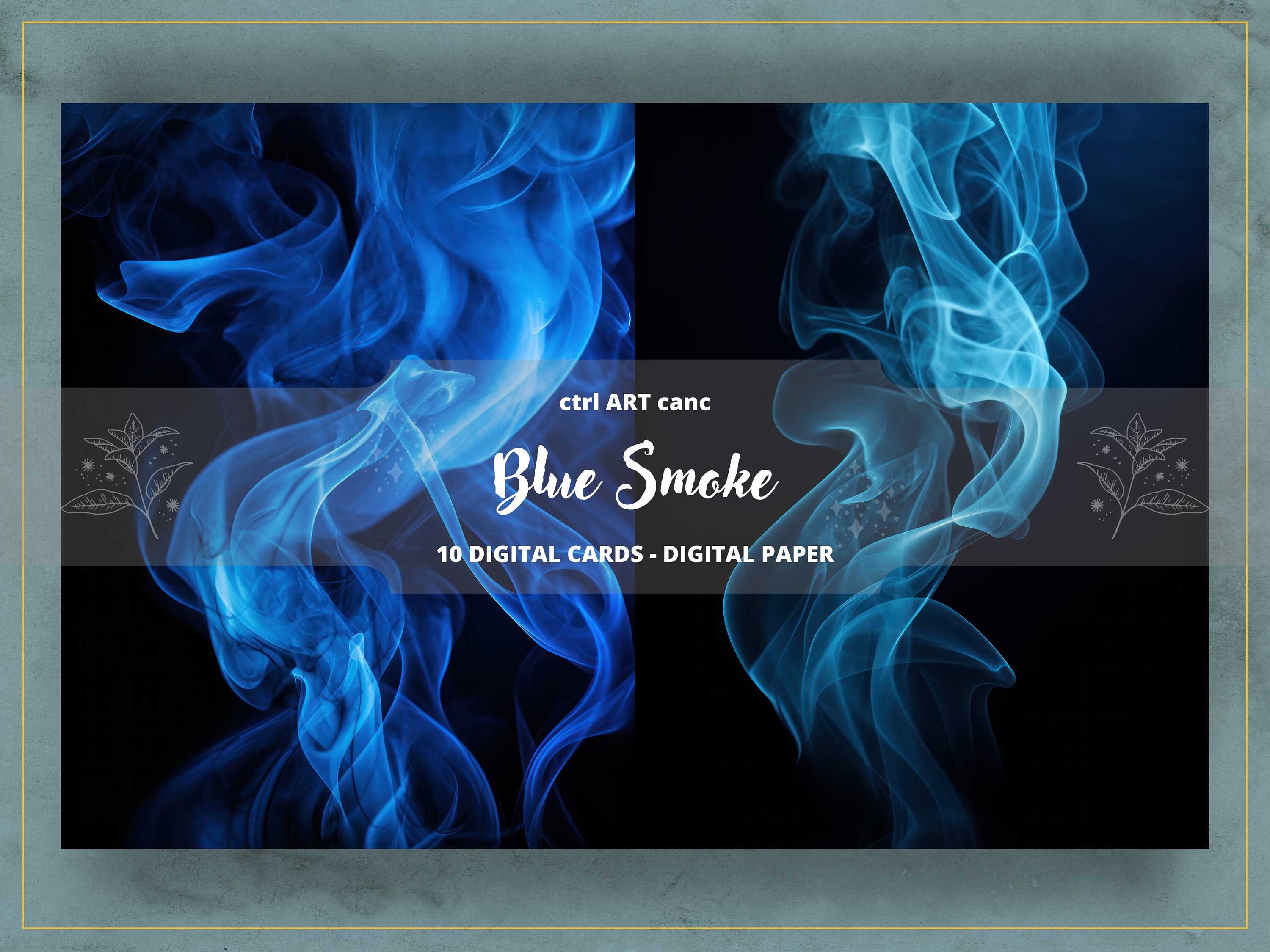 Blue Smoke Effect Printable Paper: Abstract Art Background (digital ...
