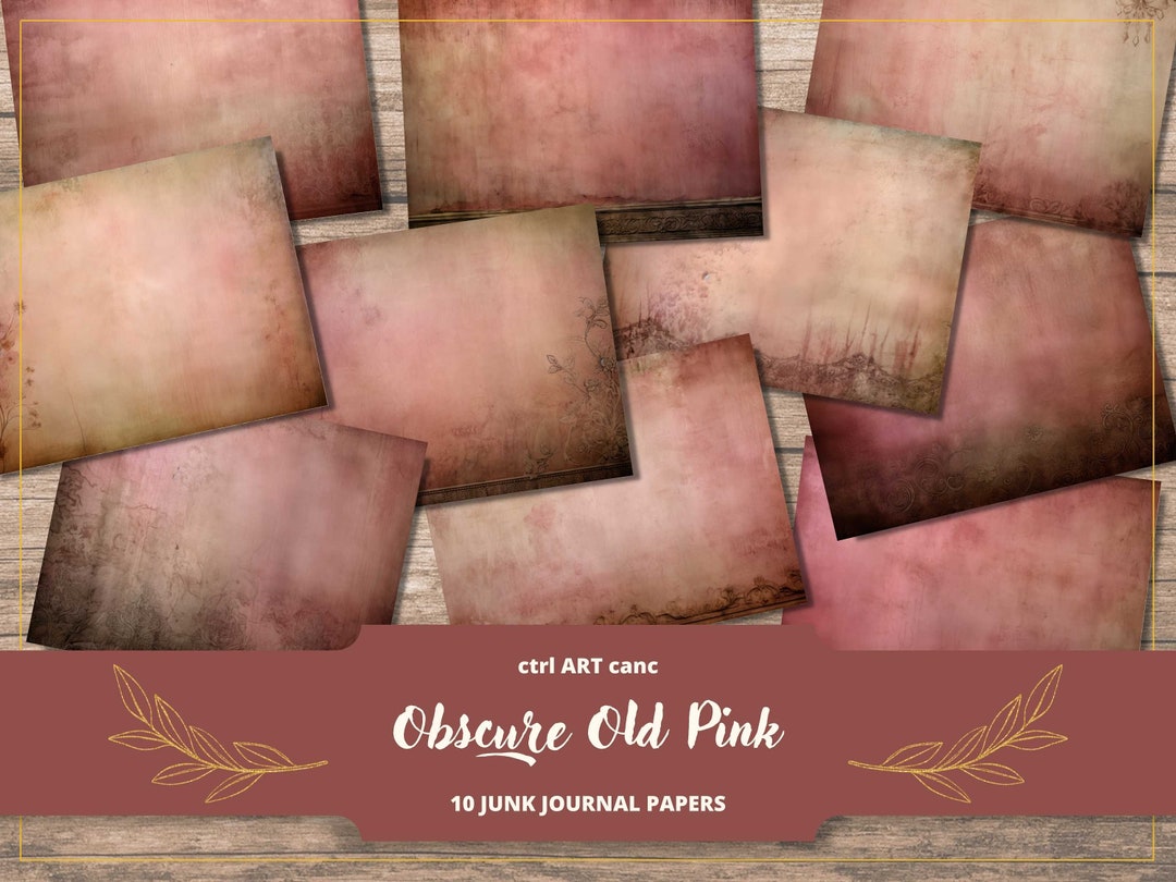 Pink Junk Journal Paper Digital Download Scrapbooking Paper Pink Paper ...