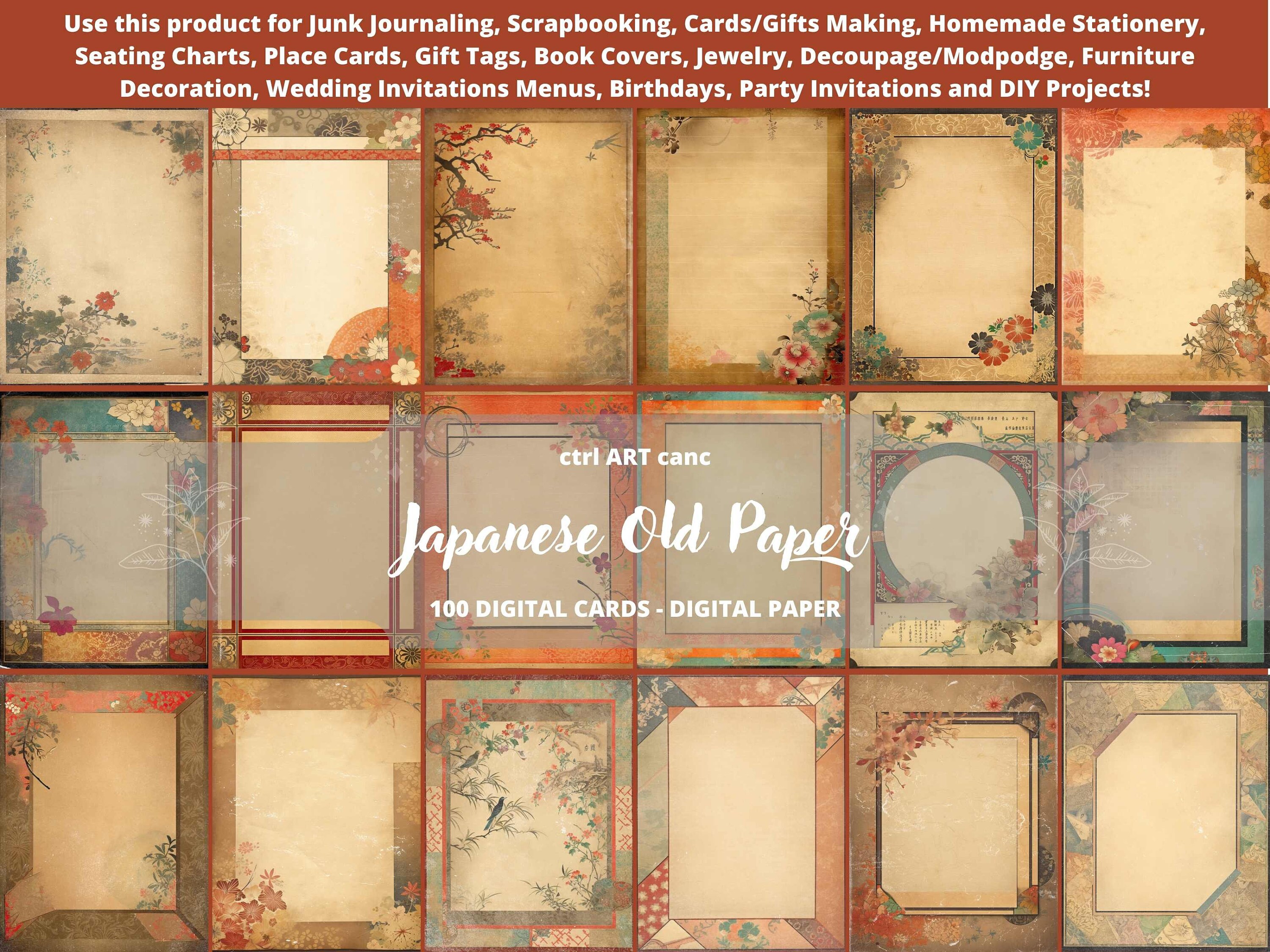 100 Japanese Vintage Paper Japanese Style Japanese Old - Etsy