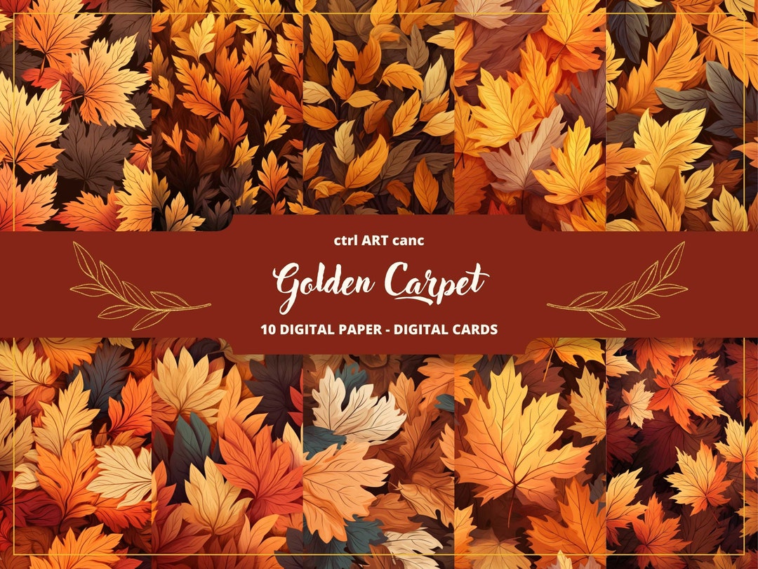 Autumn Leaves Digital Paper, Autumn Scrapbook Background, Autumn Junk ...