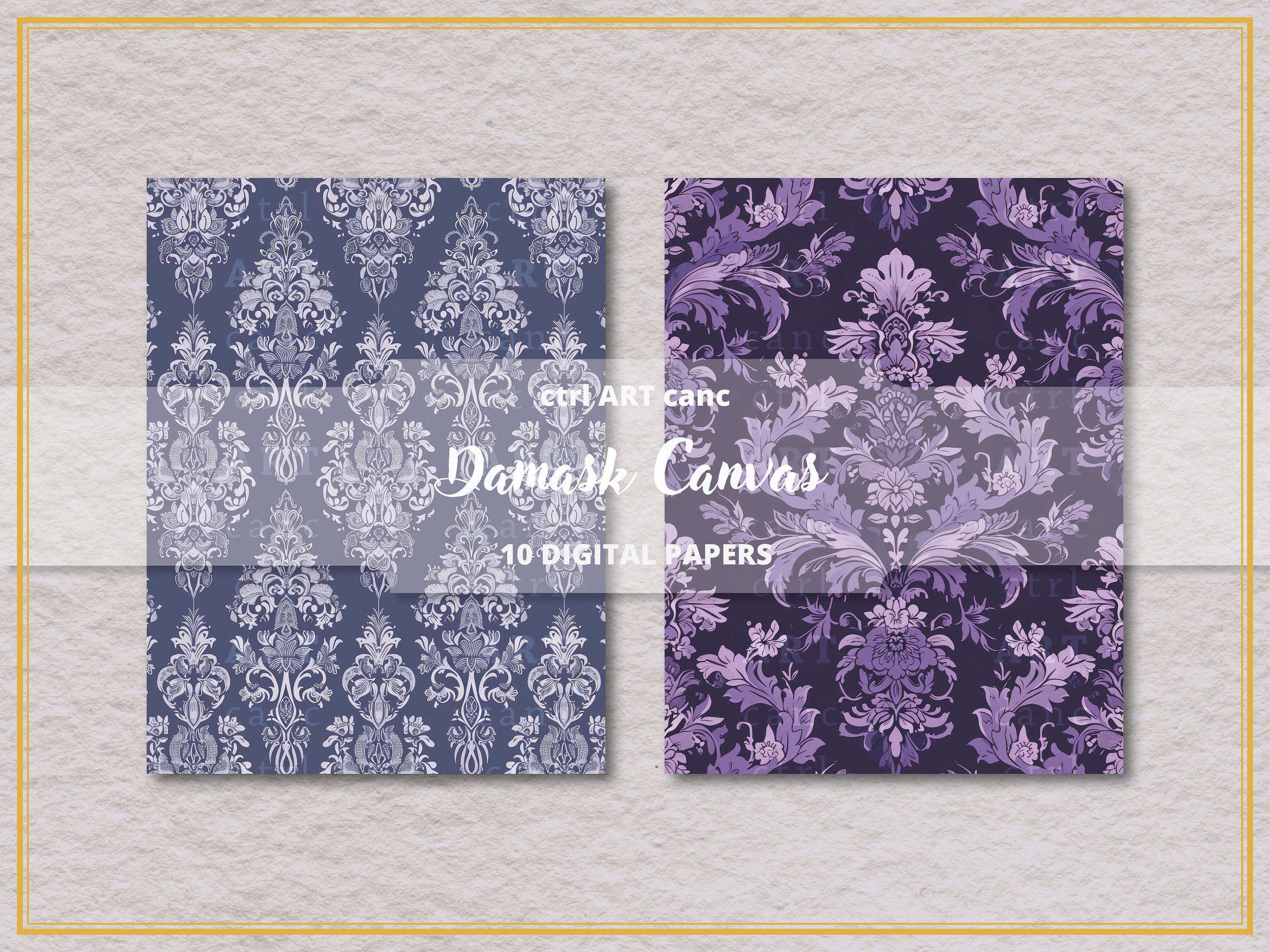 Purple Damask Digital Paper: Scrapbook & Journal Kit (digital Download ...