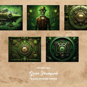 Steampunk Background Green Steampunk Digital Paper Instant Download ...