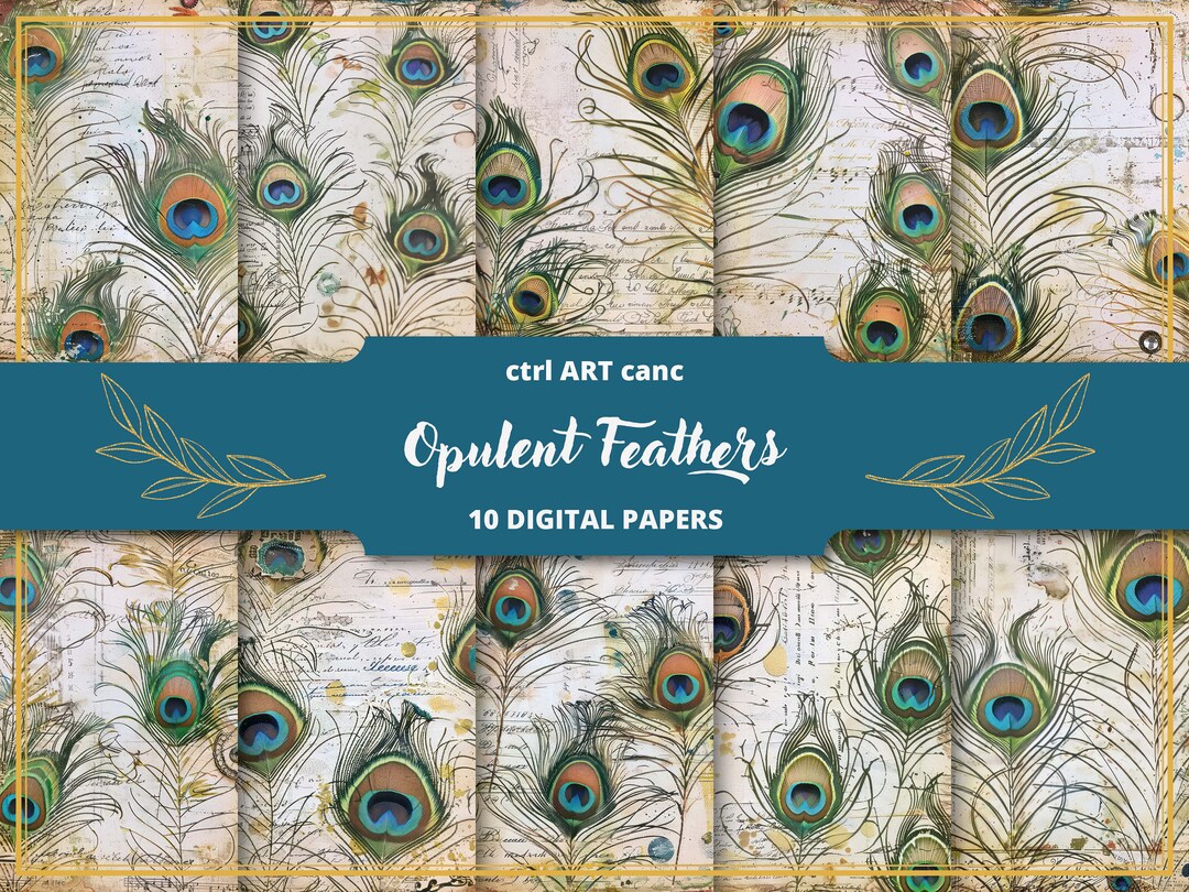 Peacock Vintage Digital Paper Kit Junk Journal Kit Scrapbook Kit ...
