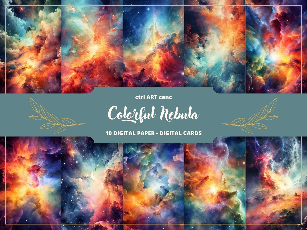 Nebula Digital Paper Printable, Space Nebula, Galaxy Printable, ATC ...