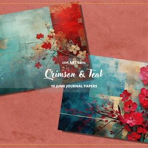 Green Journal Collage Junk Journal Kit Digital Paper Scrapbook Kit ...