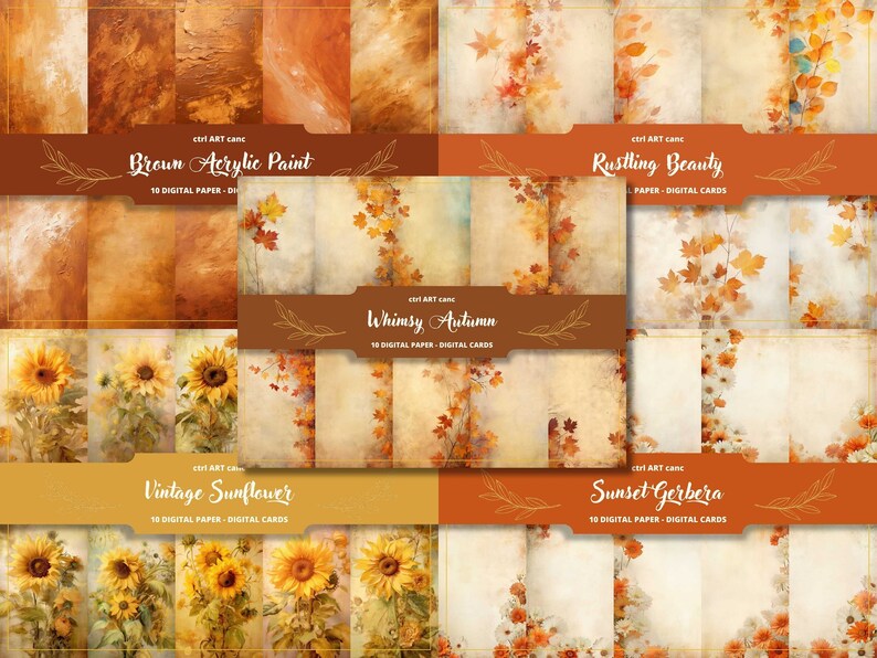 Autumn Digital Paper Bundle: 400+ Scrapbook Papers (digital Download ...
